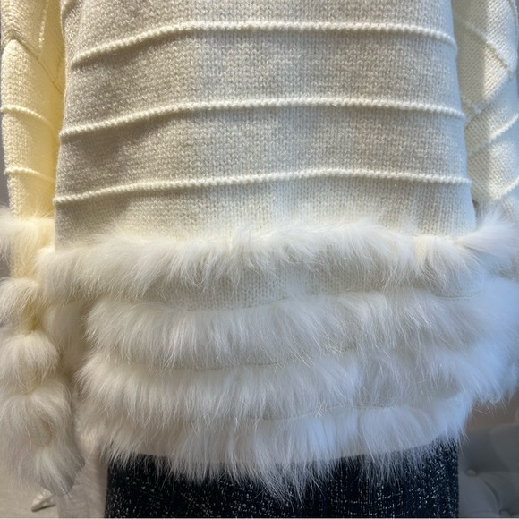 Sweaters | Size Sm Real Fur Light Creamy Color Sweater | Poshmark
